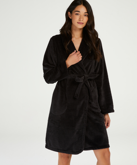 Korte badjas Fleece rib - Badjassen - Hunkemöller