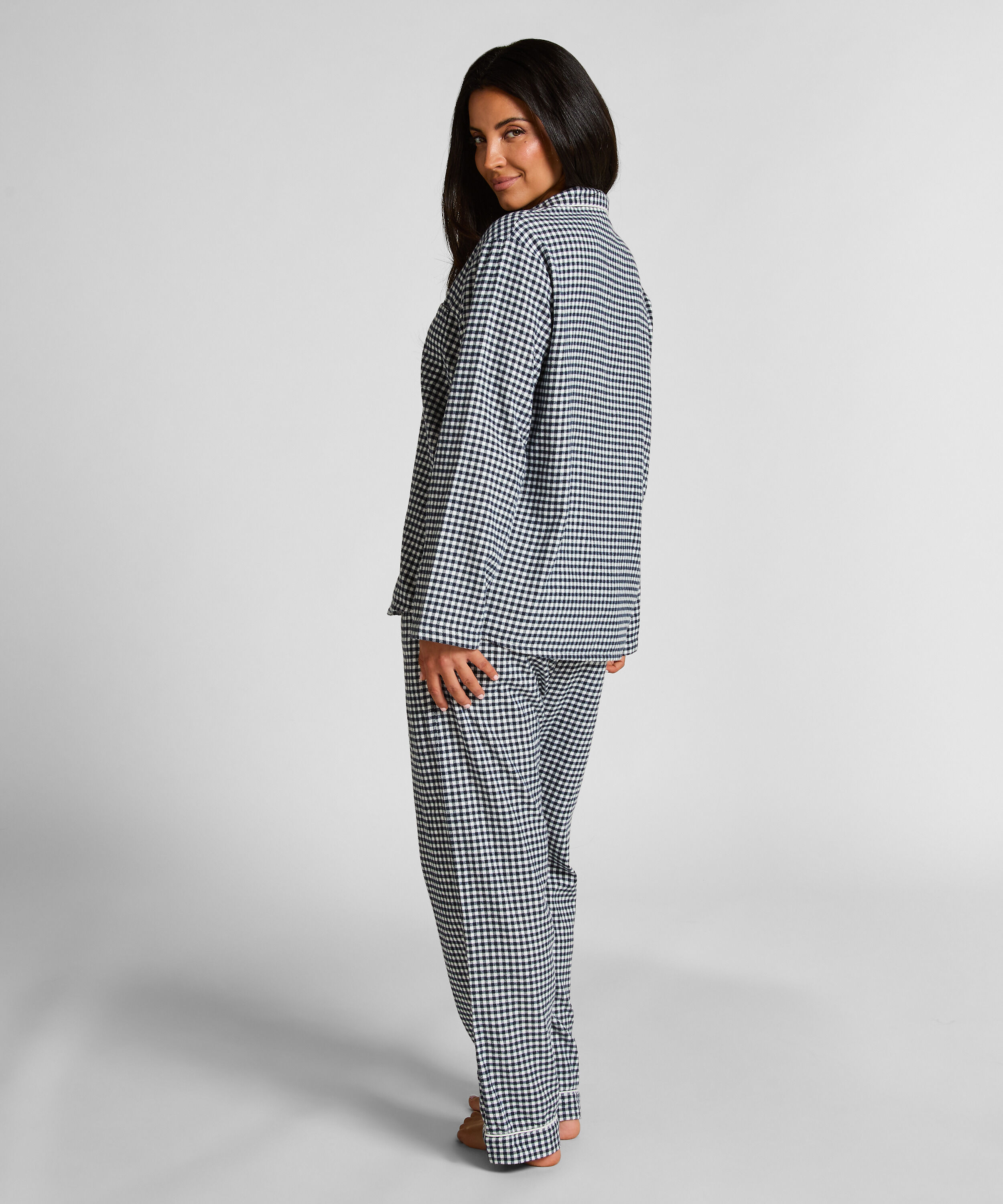 Pyjamatop Flanel Essentials - Blauw - Pyjama tops voor dames - Hunkemöller
